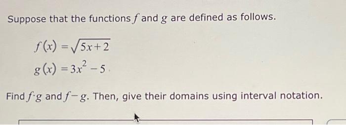 Solved Suppose that the functions f and g are defined as | Chegg.com