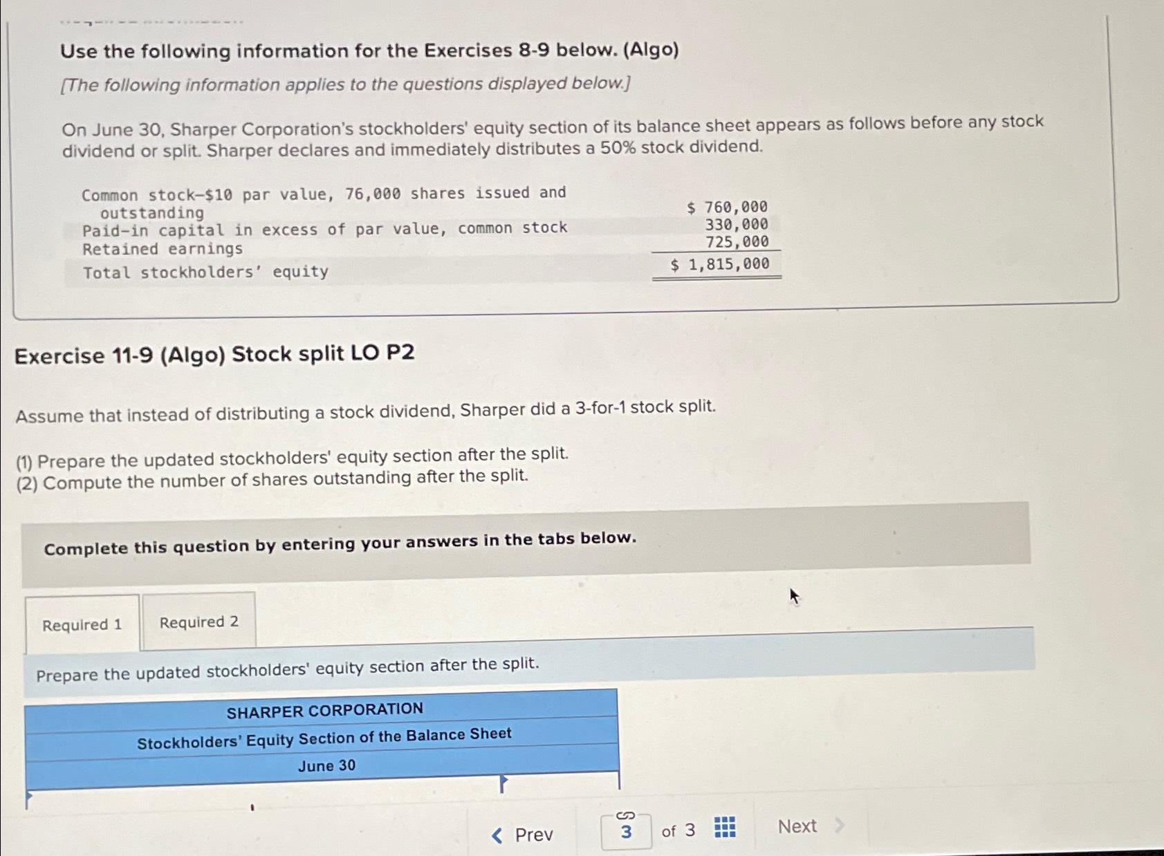Solved Use the following information for the Exercises 8-9 | Chegg.com