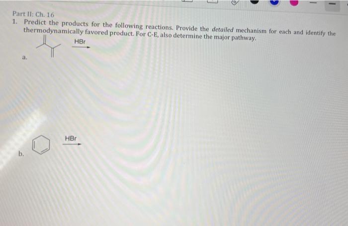 Solved predict the products for the following reactions. | Chegg.com