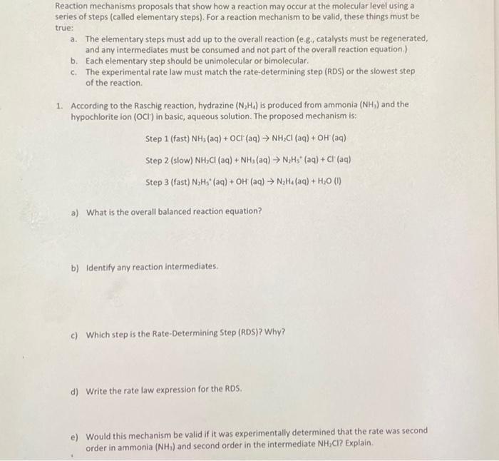 Solved Reaction mechanisms proposals that show how a | Chegg.com