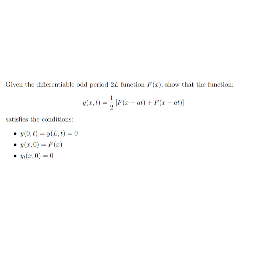 Solved Given the differentiable odd period 2L ﻿function | Chegg.com