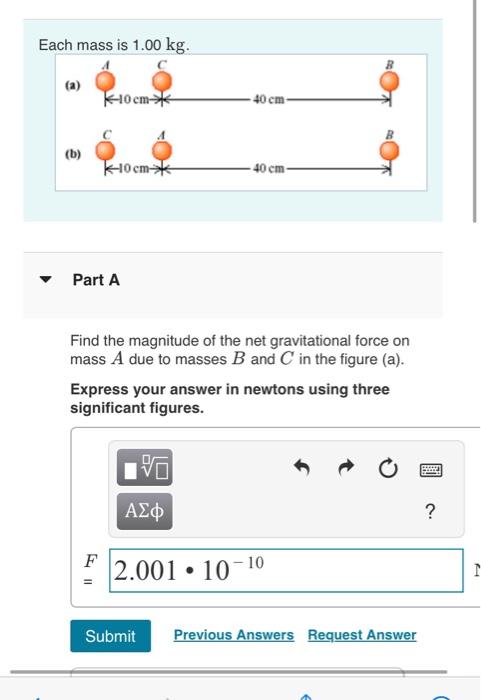 Solved Part A Find the magnitude of the net gravitational | Chegg.com