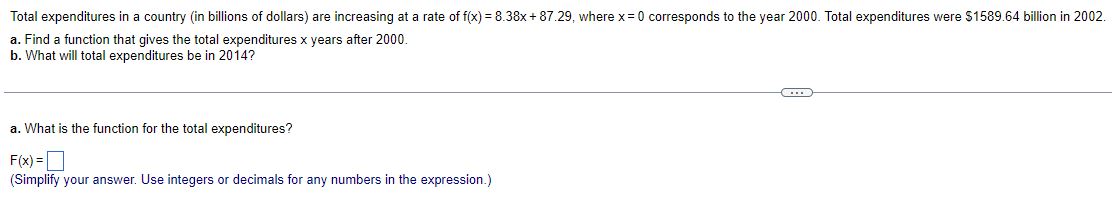 Solved Total expenditures in a country (in billions of | Chegg.com
