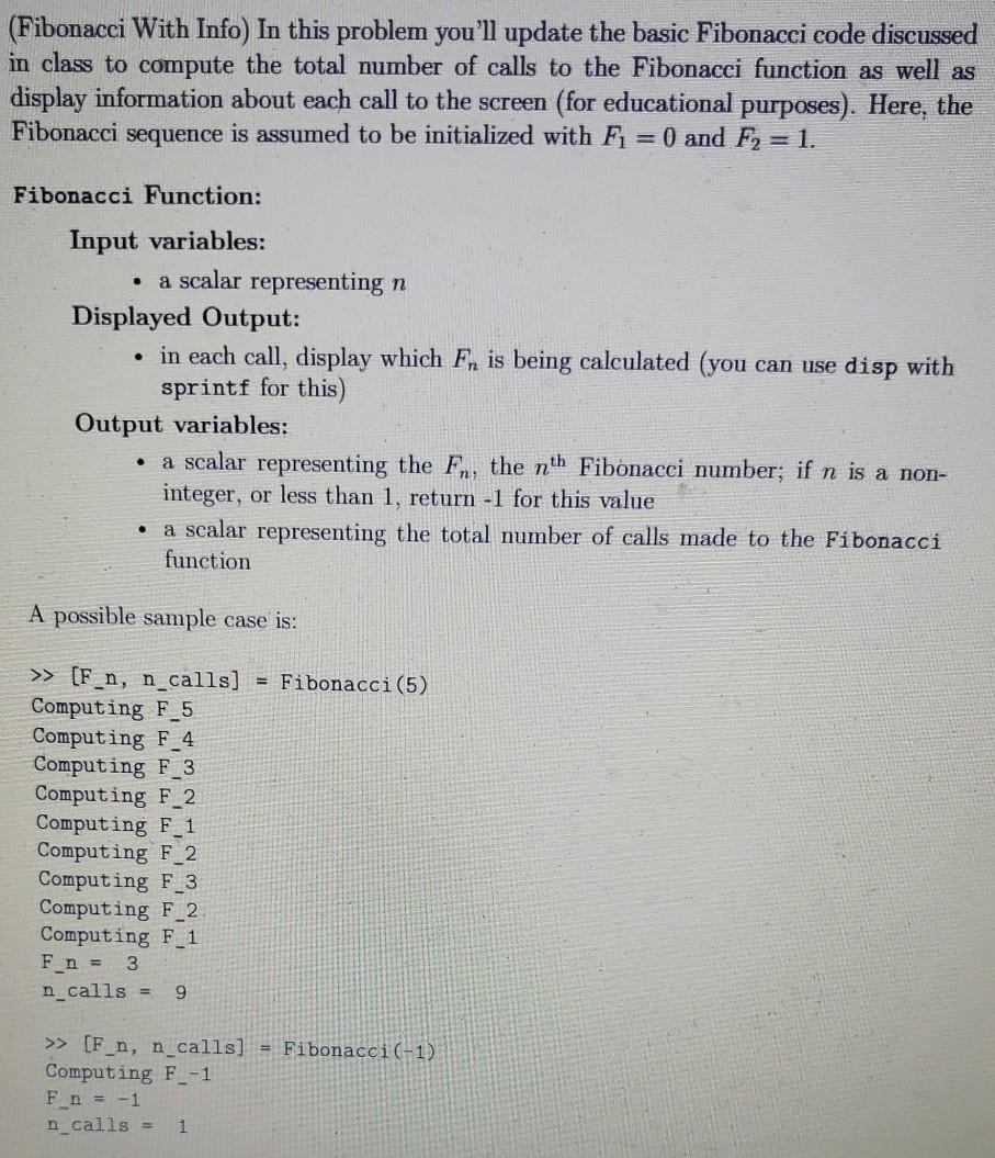 Solved Use matlab or octave. DO NOT USE break, disp, numel, | Chegg.com