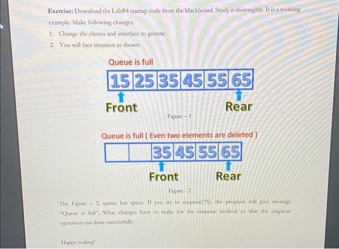 Solved when i dequeue the item there is is empty in first, i | Chegg.com