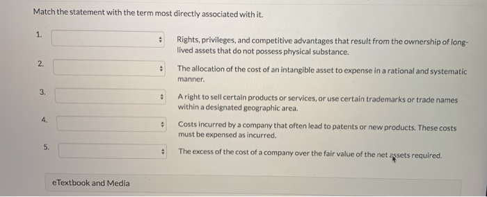 Solved Match the statement with the term most directly | Chegg.com