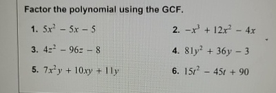 Solved Factor the polynomial using the | Chegg.com