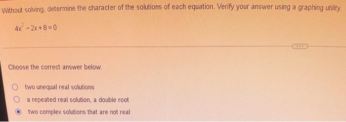 Solved Without solving, determine the character of the | Chegg.com