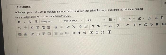 Solved QUESTION 5 Write a program that reads 10 numbers and | Chegg.com