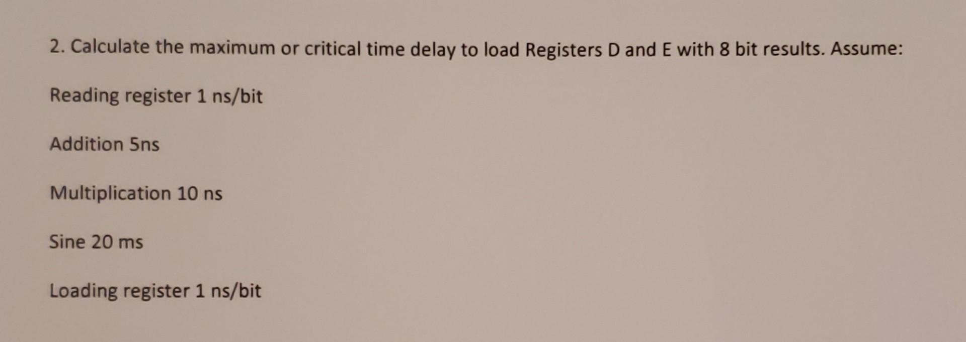 Solved 2. Calculate the maximum or critical time delay to | Chegg.com