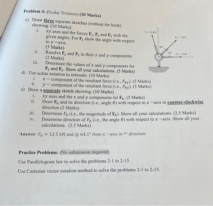 Solved (Scalar Notation) (30 Marks) c) Draw three separate | Chegg.com