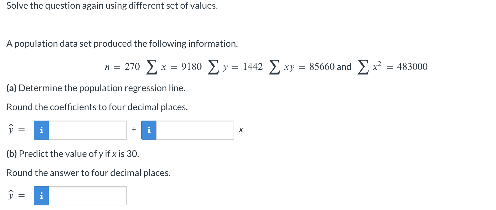 Solved Solve the question again using different set of | Chegg.com