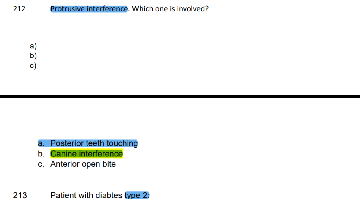 Solved 212Protrusive interference. Which one is involved?a. | Chegg.com