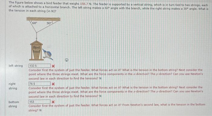 Solved The figure below shows a bird feeder that weighs | Chegg.com