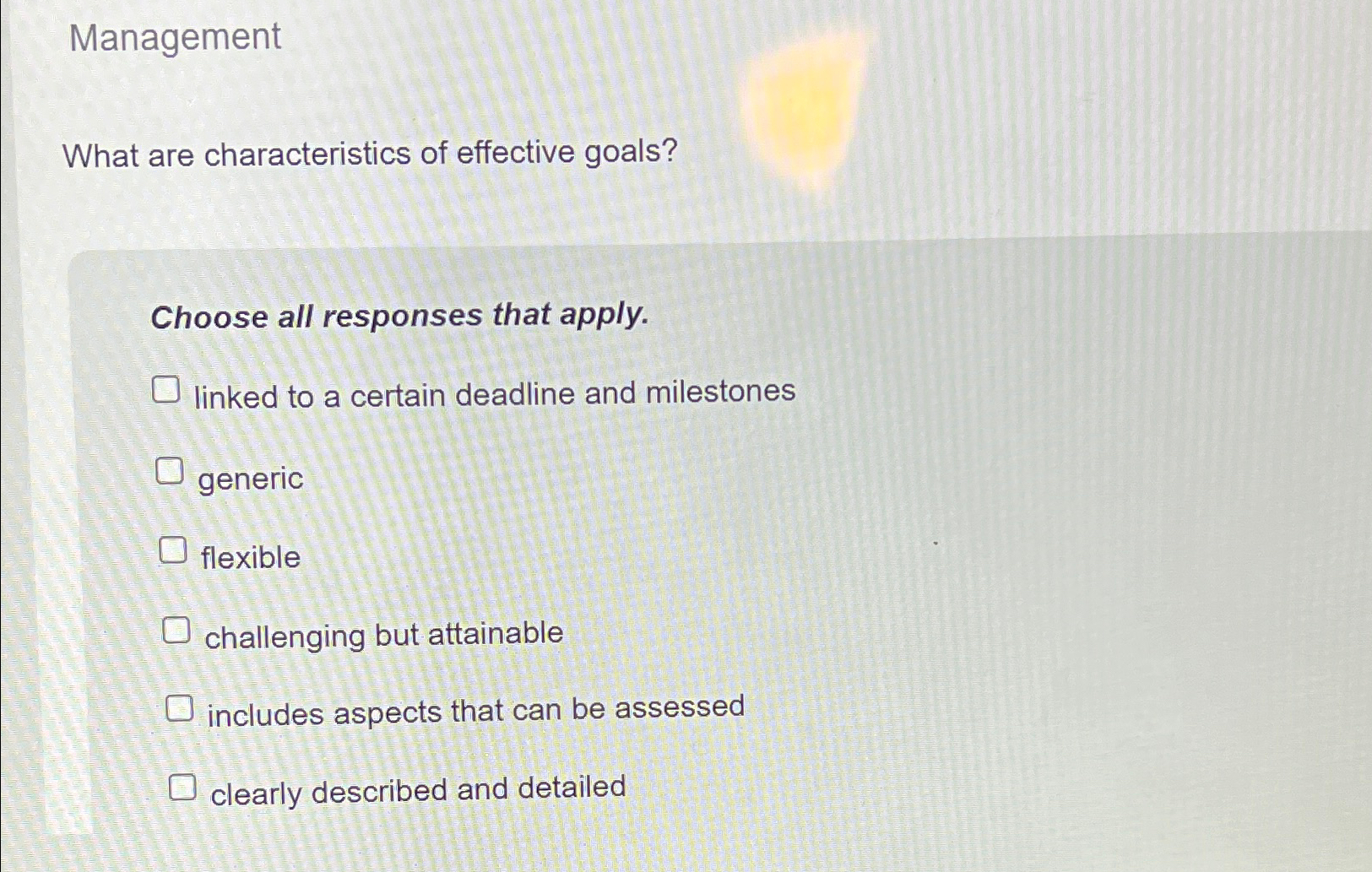 Solved ManagementWhat are characteristics of effective | Chegg.com