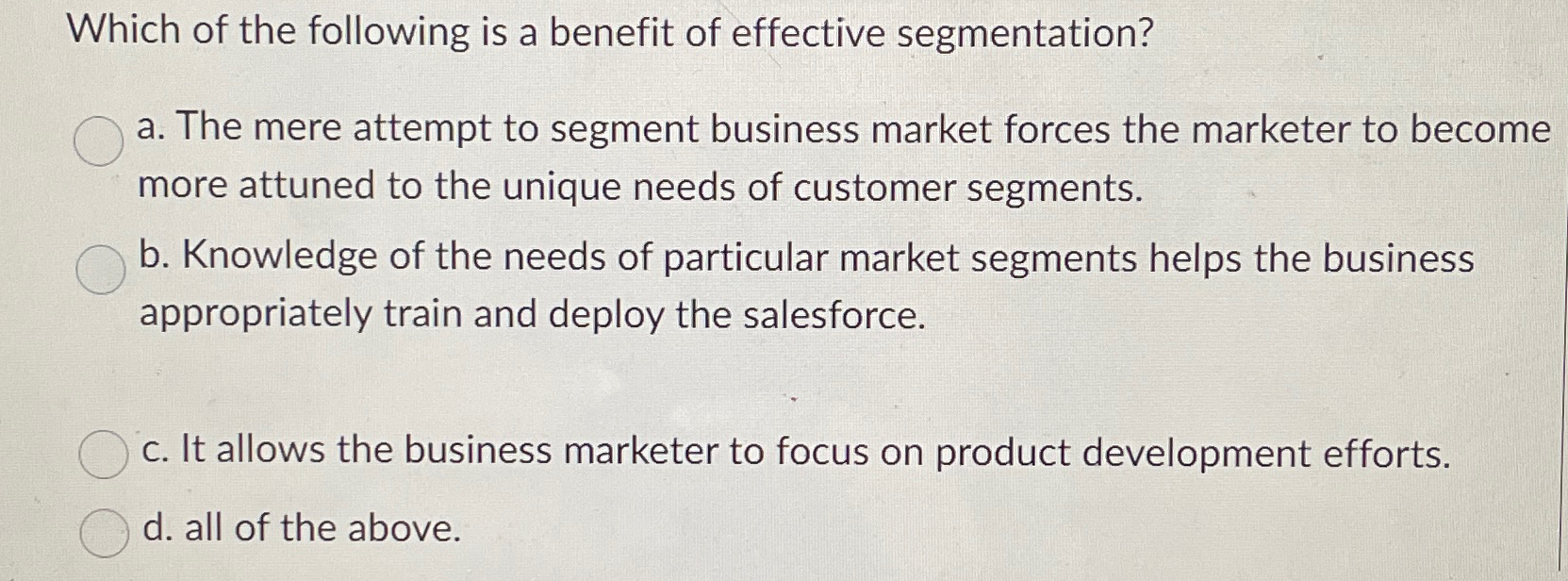 Solved Which of the following is a benefit of effective | Chegg.com