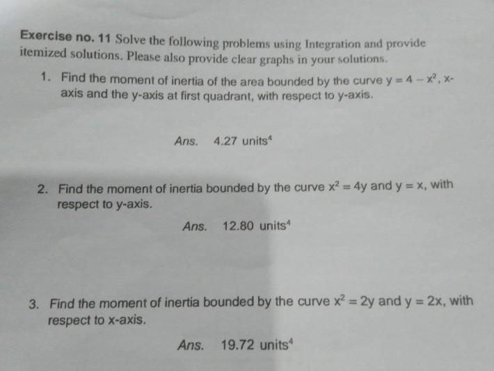 Solved solve all problems if complete solution and answer I | Chegg.com