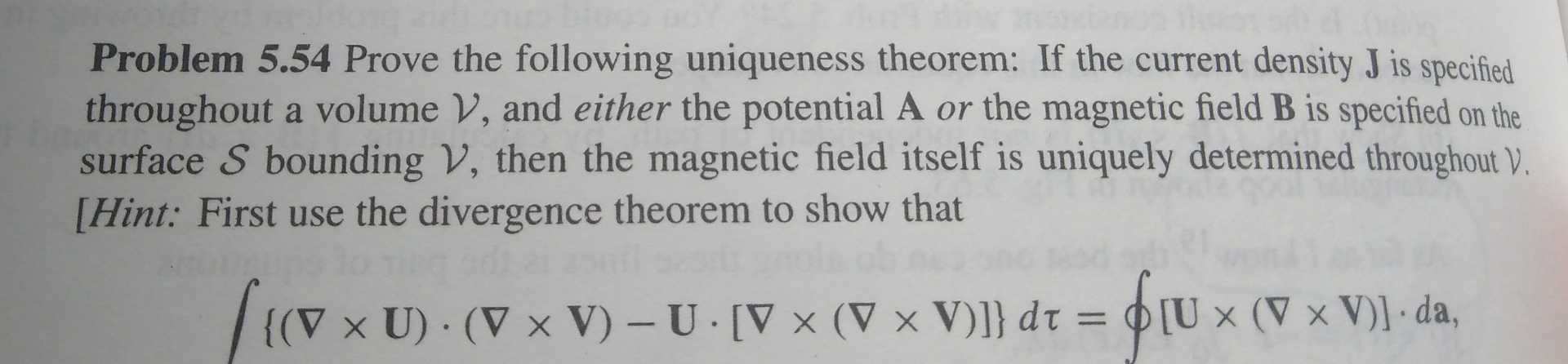 Solved Problem 5.54 ﻿Prove the following uniqueness theorem: | Chegg.com