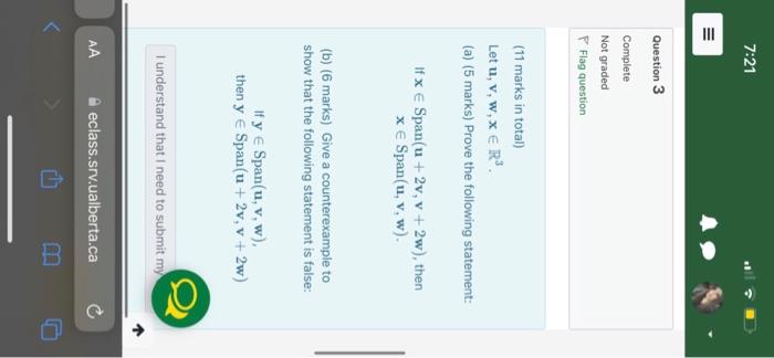 Solved (b) (6 marks) Give a counterexample to show that the | Chegg.com Solved (b) (6 marks) Give a counterexample to show that the | Chegg.com