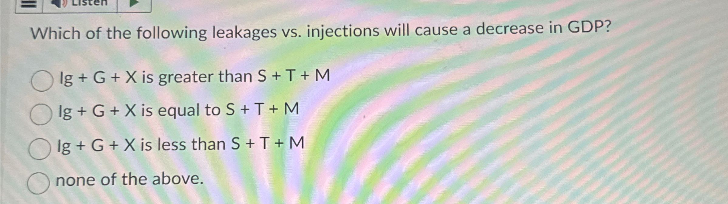 Solved Which of the following leakages vs. ﻿injections will | Chegg.com