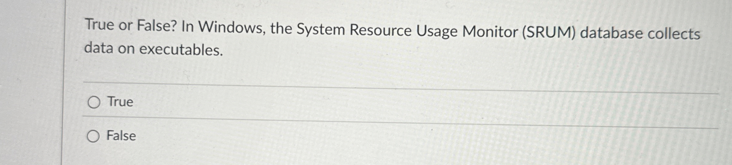 High Quality SOLUTION True or False? In Windows, the System Resource Usage | Chegg.com