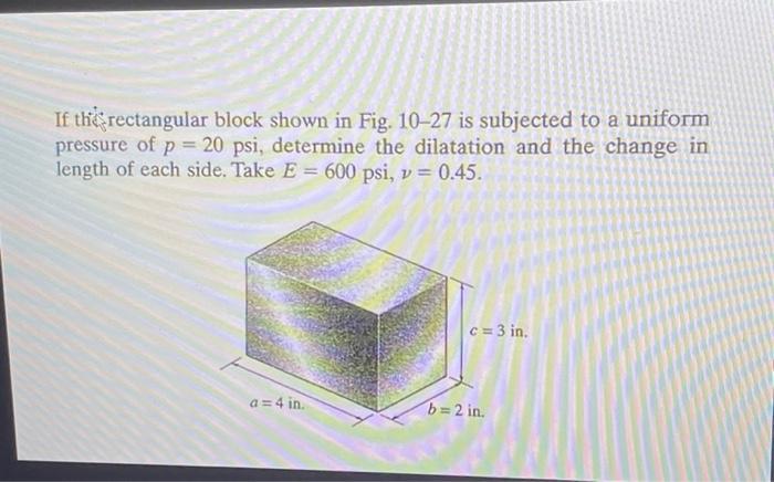 Solved If the rectangular block shown in Fig. 10-27 is | Chegg.com