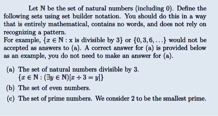 Solved Let N be the set of natural numbers (including 0). | Chegg.com