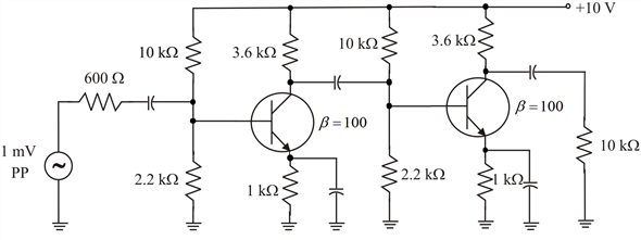 Solved: In Fig. 10–15, the emitter bypass capacitor is open in the ...