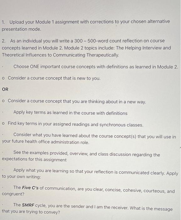 1 Upload Your Module 1 Assignment With Corrections