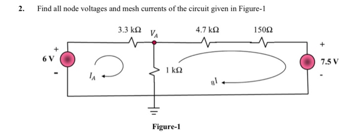 Solved 2. Find all node voltages and mesh currents of the | Chegg.com