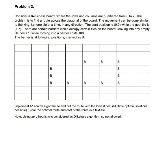 Solved Problem 3: Consider a 8x8 chess board, where the rows | Chegg.com