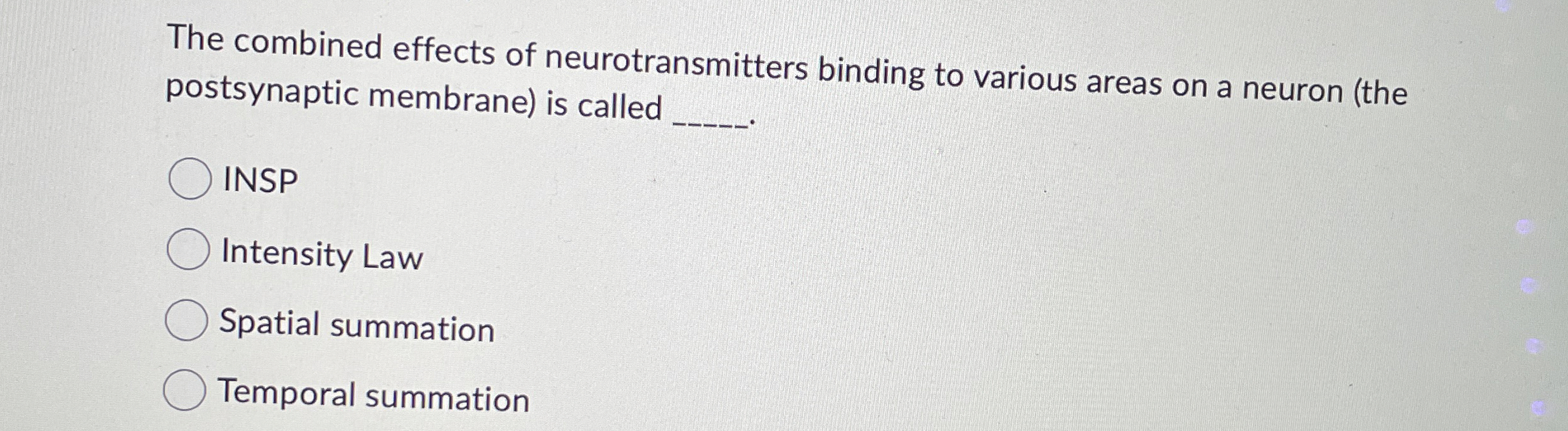 Solved The combined effects of neurotransmitters binding to | Chegg.com