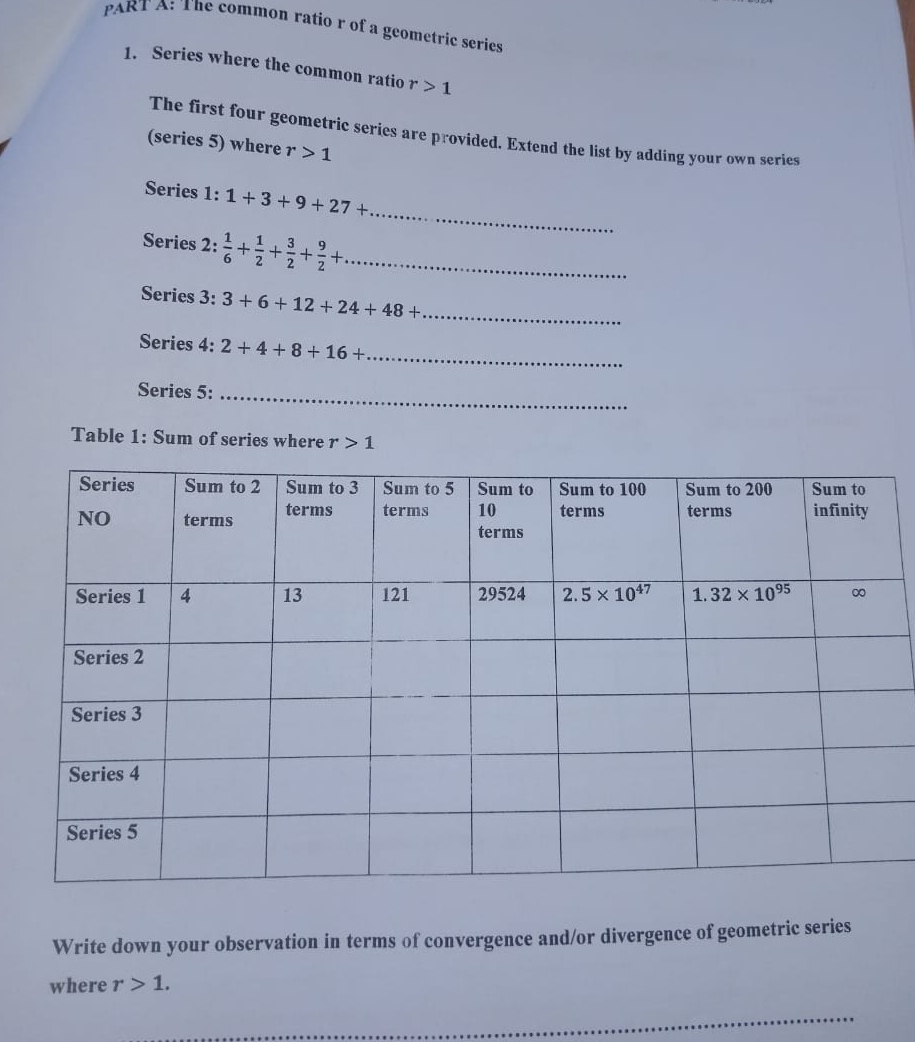 Solved Series where the common ratio r>1The first four | Chegg.com