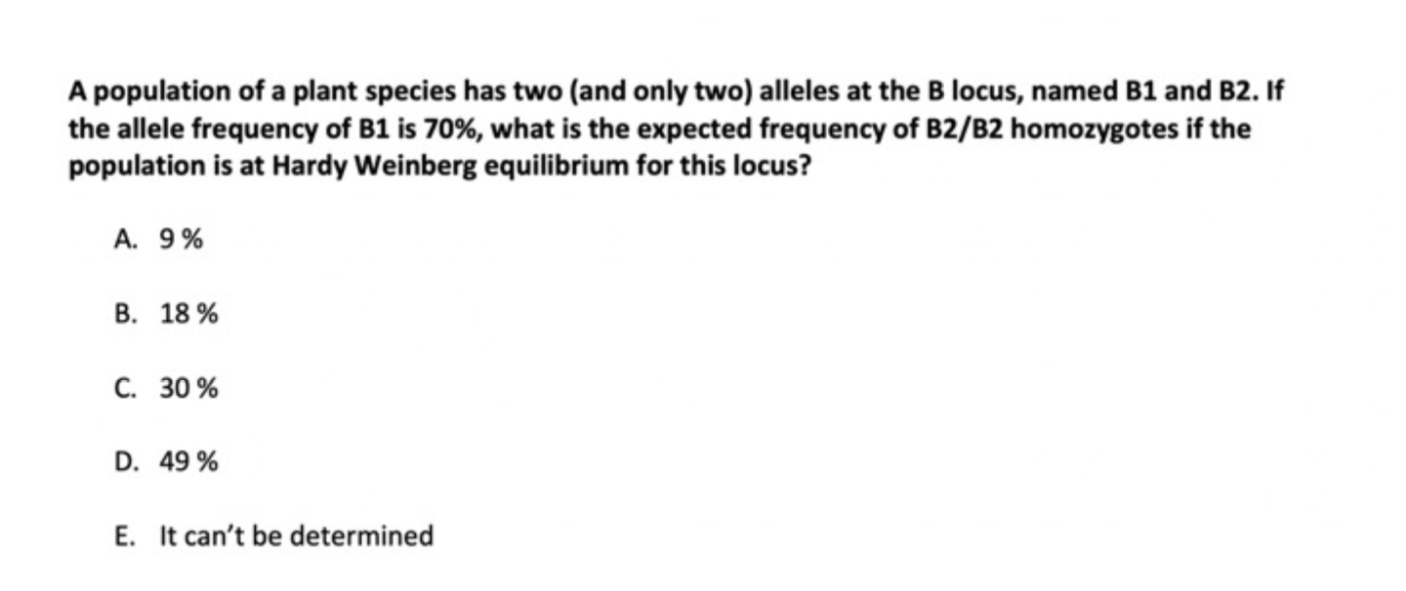 Solved A population of a plant species has two (and only | Chegg.com