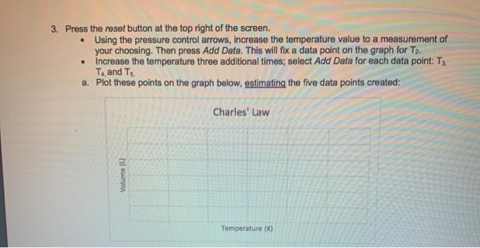 Change the simulation to Charles' Law" by clicking | Chegg.com