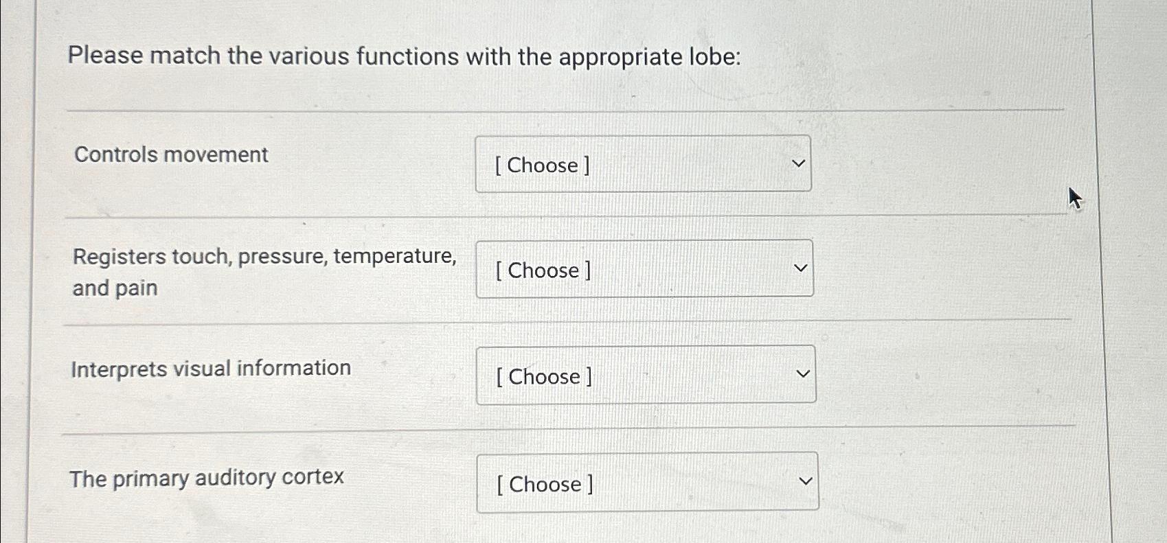 Solved Please match the various functions with the | Chegg.com