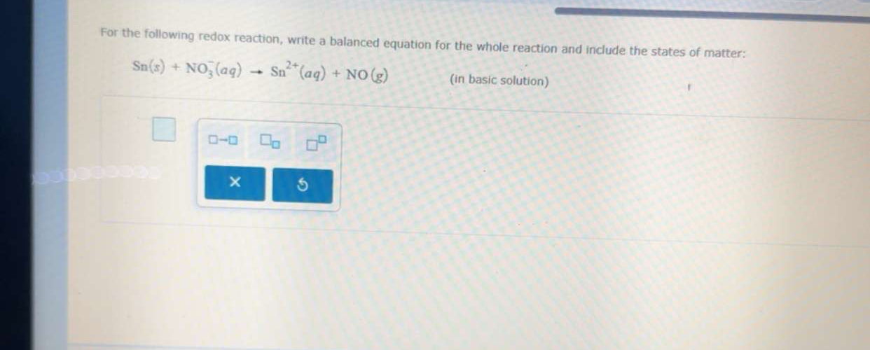 Solved For the following redox reaction, write a balanced | Chegg.com