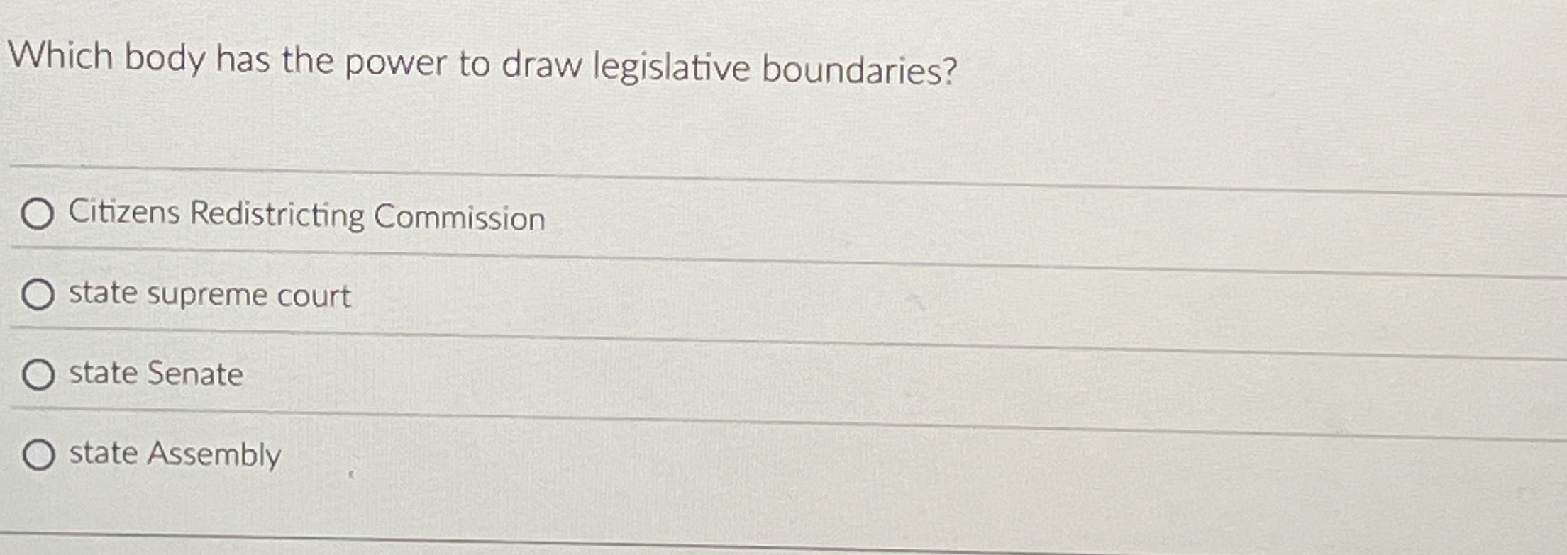 Solved Which body has the power to draw legislative | Chegg.com