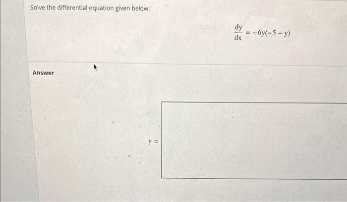 Solved Solve the differential equation given below. | Chegg.com
