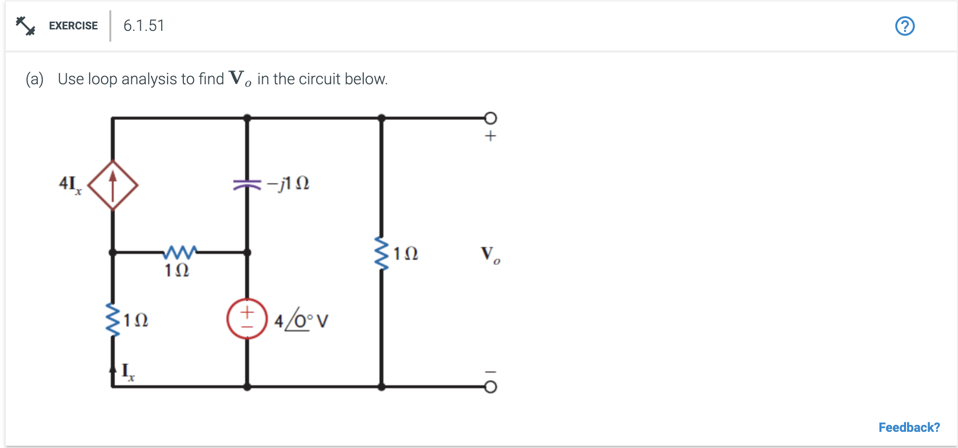 Solved Exercise6151a use Loop Analysis To Find Vo