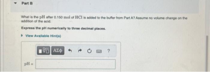 Solved What is the pH of a bufler prepared by adding 0.607 | Chegg.com