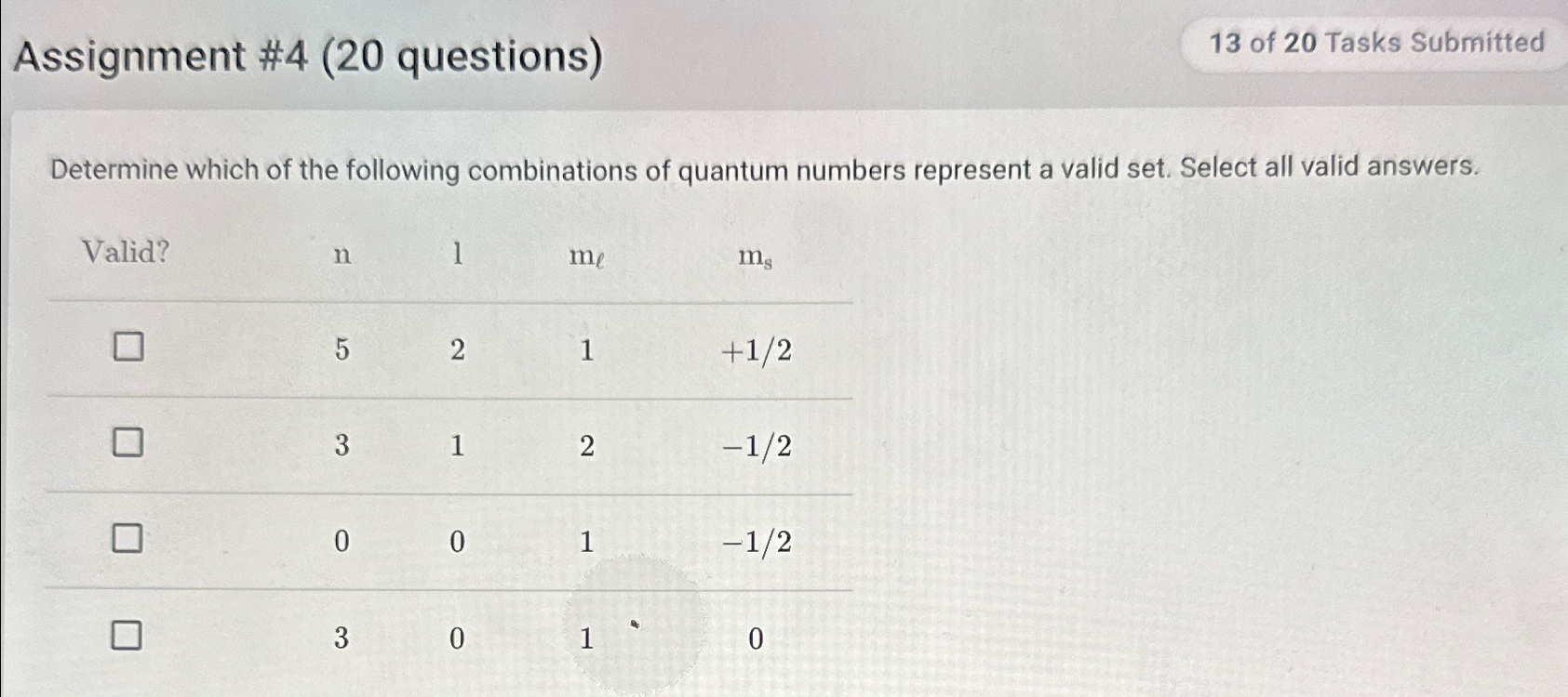 Solved Assignment #4 (20 ﻿questions)13 ﻿of 20 ﻿Tasks | Chegg.com