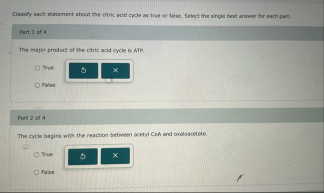 Solved Classify each statement about the citric acid cycle | Chegg.com