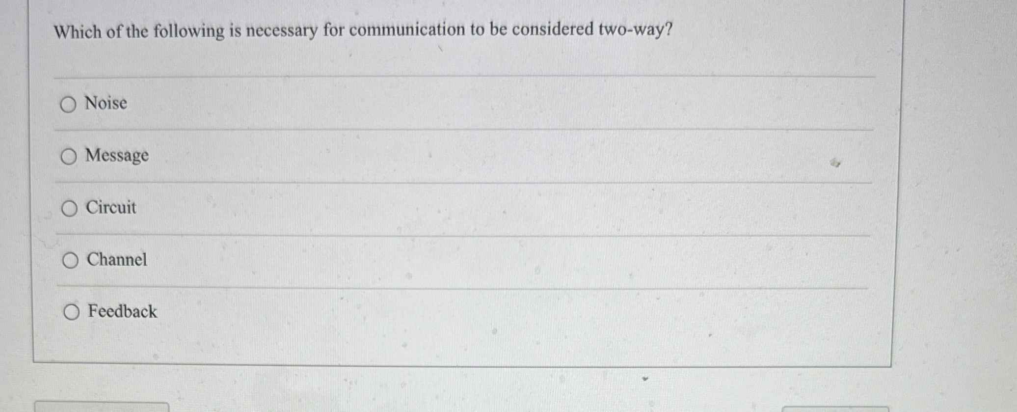 Solved Which of the following is necessary for communication | Chegg.com