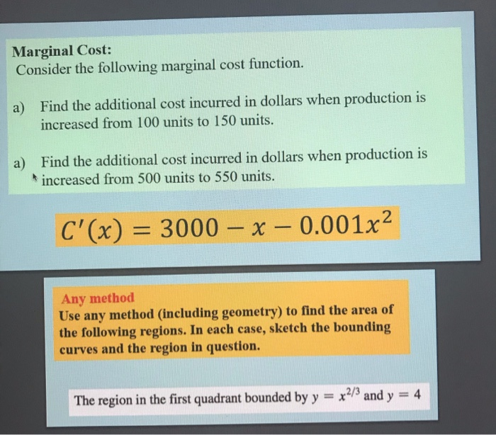 Solved Marginal Cost: Consider the following marginal cost | Chegg.com