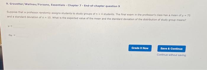 [Solved]: 9. Gravetter/Wallnau/Forzano, Essentials - Chapte