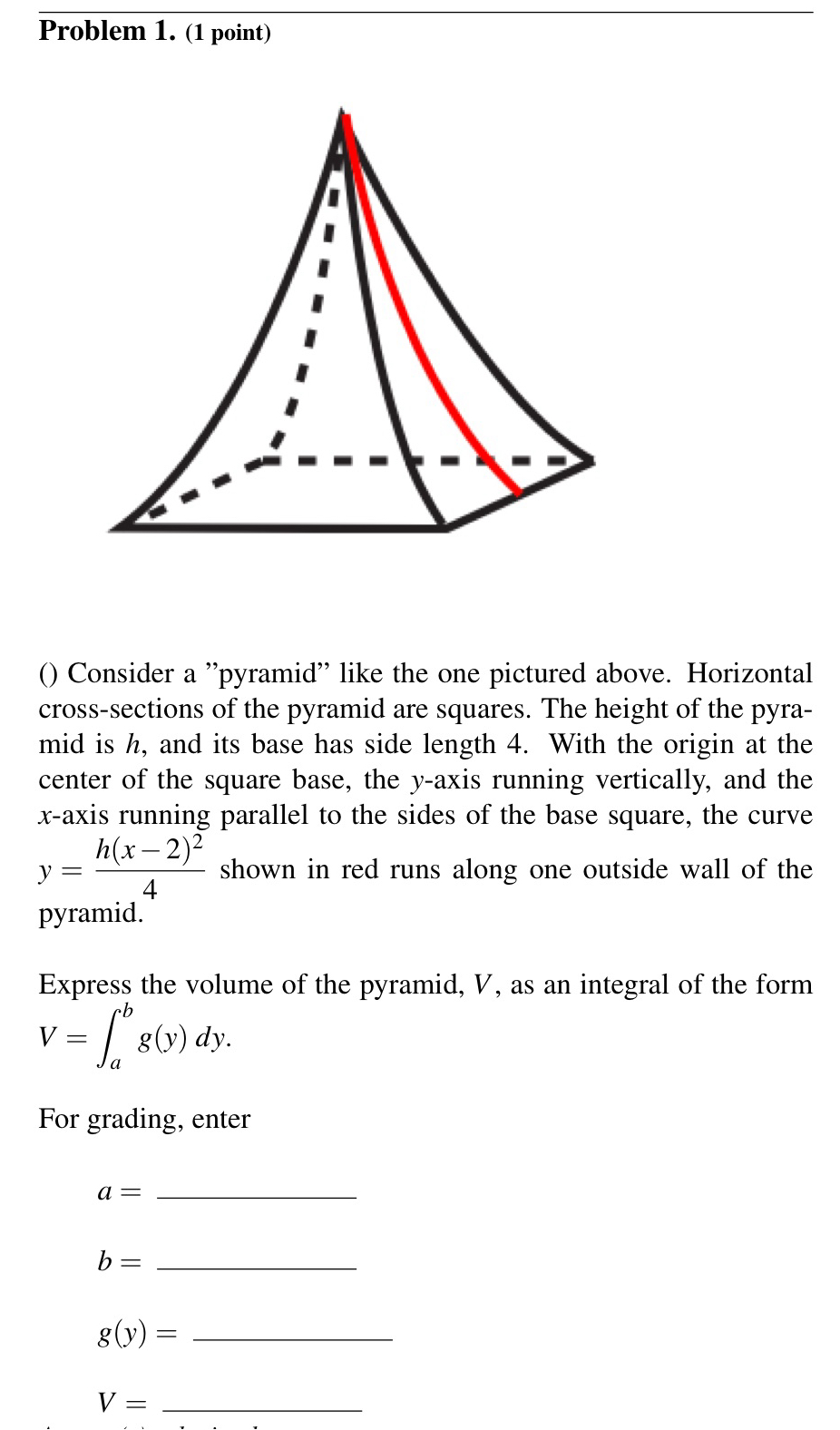 Solved Problem 1. (1 point)() Consider a Solved Problem 1. (1 point)() Consider a