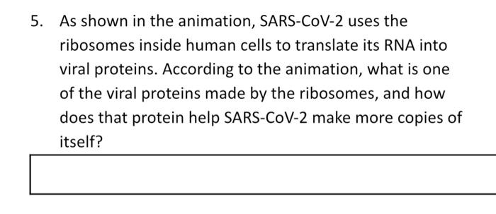 Solved 5. As shown in the animation, SARS-CoV-2 uses the | Chegg.com