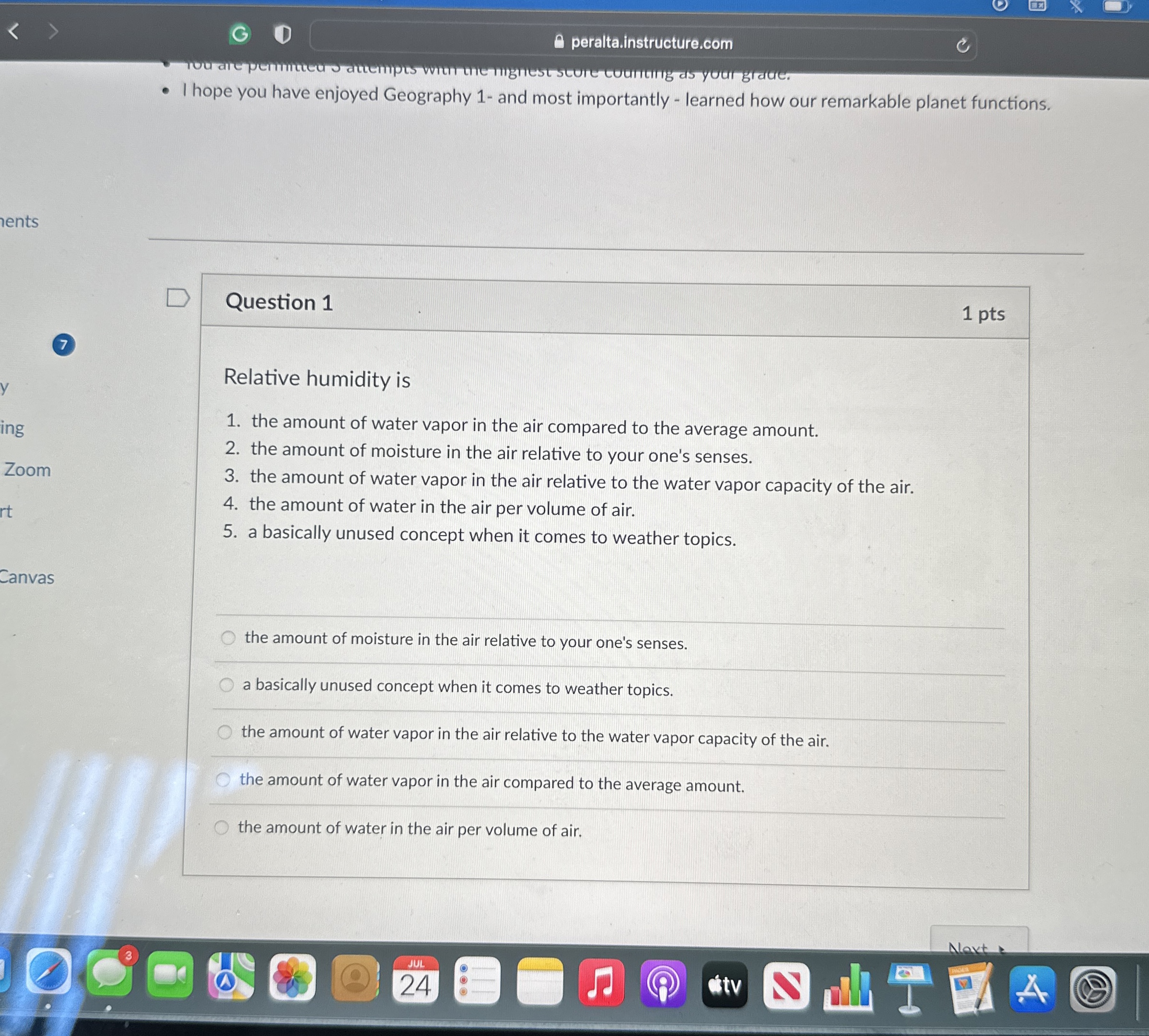 Solved peralta.instructure.comI hope you have enjoyed | Chegg.com