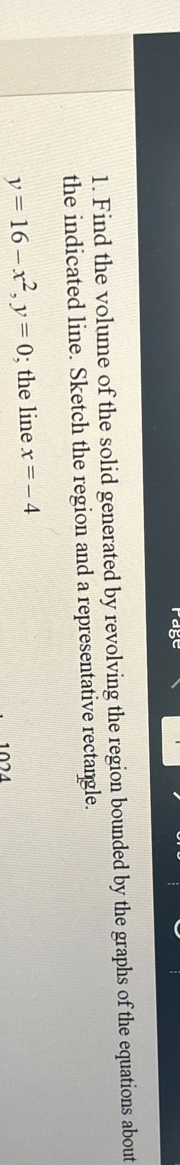 Solved Find the volume of the solid generated by revolving | Chegg.com